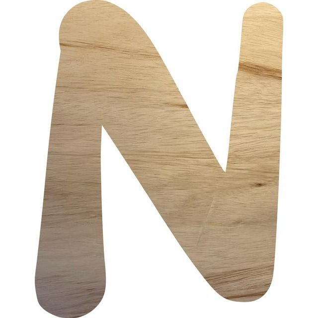 Wood Letter N Craft Shape, Unfinished 15'' Tall Small Kids Wooden ...