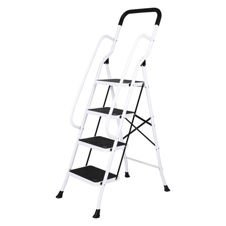 JOMEED 4 Step Folding Collapsible Metal Kitchen Ladder Step Stool ...