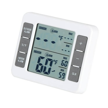 Digital Refrigerator Thermometer with Freezer Alarm, Sensor, High/Low ...