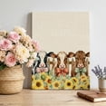 Bowknot Cow Canvas Wall Art for Living Room, Retro Fence Cows ...