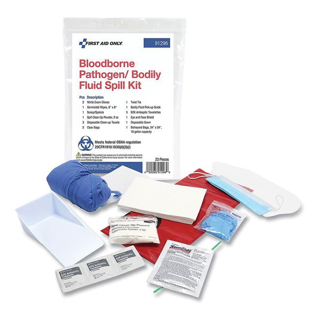 First Aid Only 579-91296 Bloodborne Pathogen & Bodily Fluid Spill Kit ...