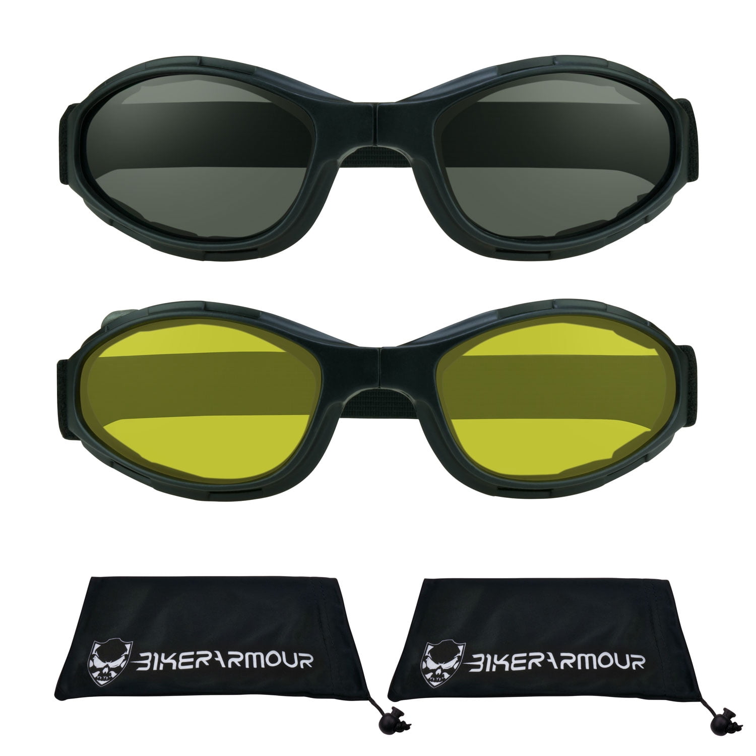 Bikershades Motorcycle Folding Goggles Safety Riding Gray & Yellow Men ...