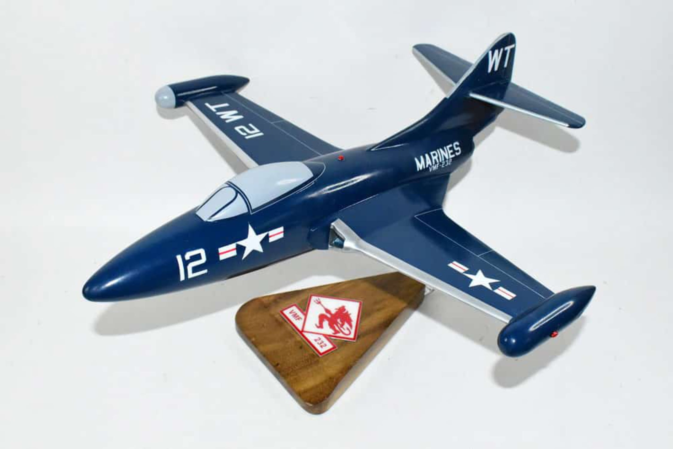 VMF-232 Red Devils 1953 F9F Panther Model, 18in, Mahogany, Navy ...