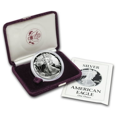 1 oz Proof Silver American Eagle Coin (Random Year, w/Box & COA) by US Mint Bullion Exchange ...