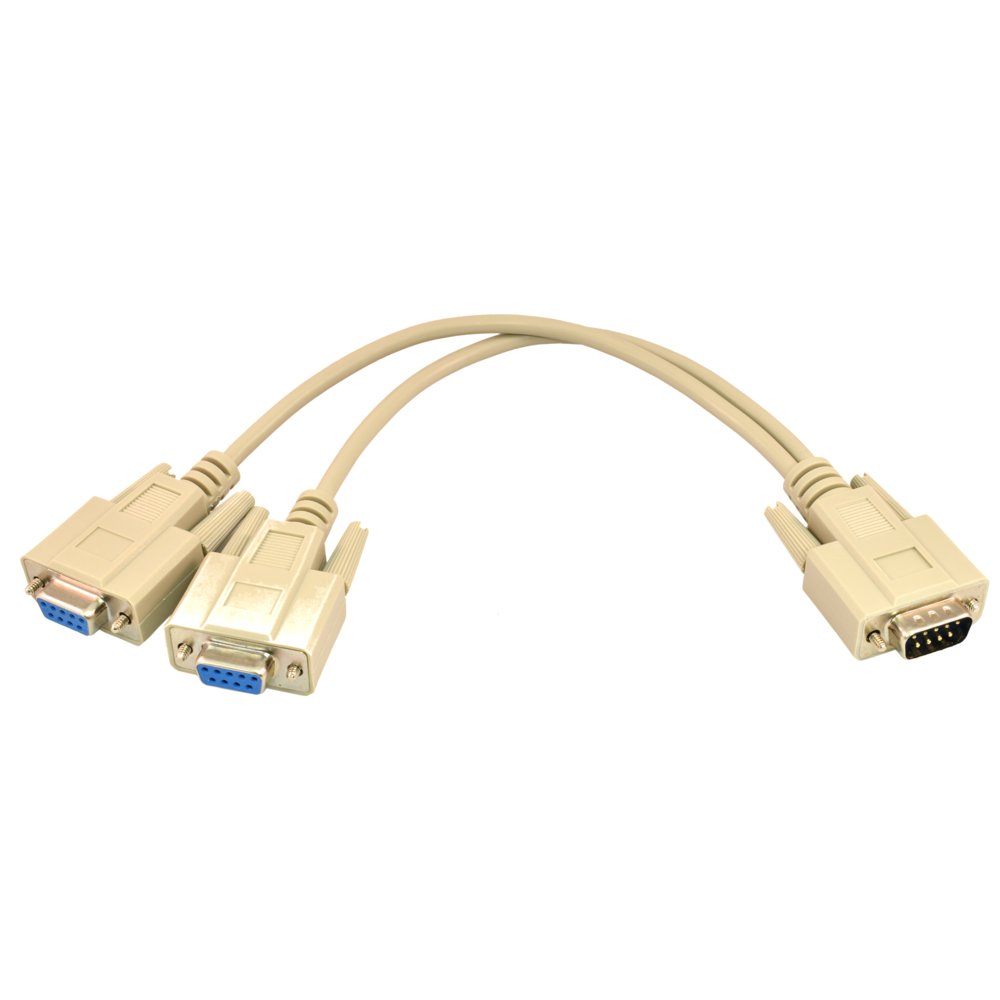 PTC DB9 Serial (RS-232) Y-Splitter Cable, 1'ft - Walmart.com - Walmart.com