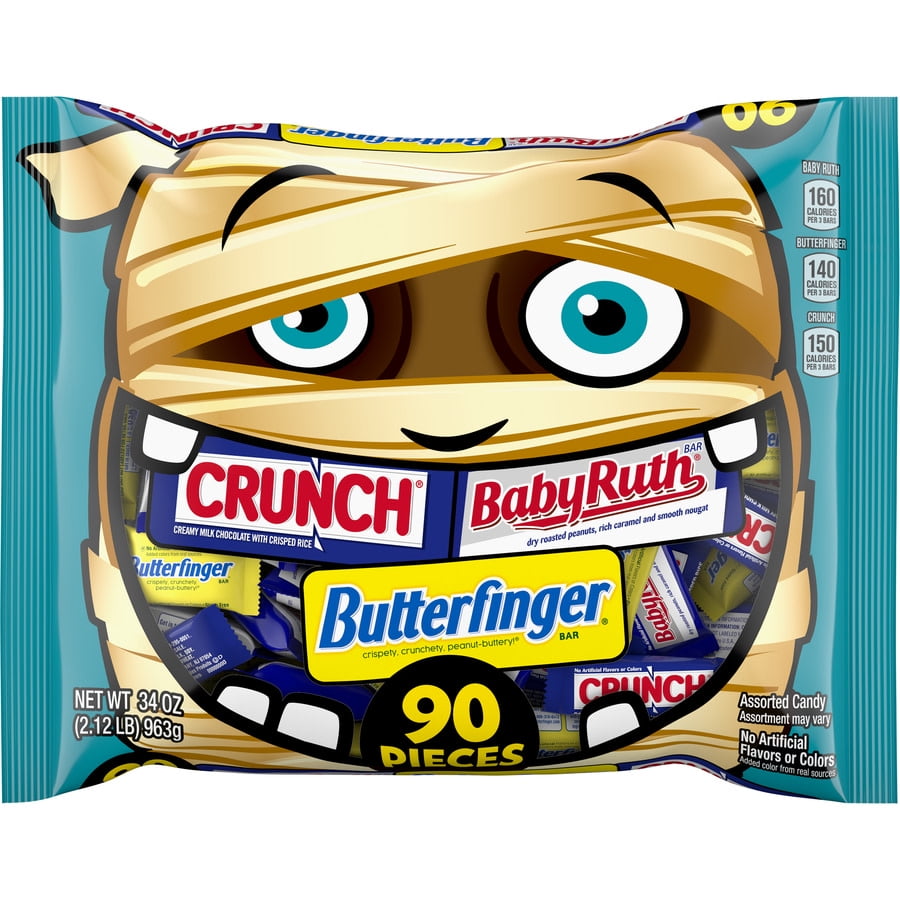 90 Count, Butterfinger, CRUNCH, Baby Ruth and 100 Grand, Assorted Mini ... 90 Count, Butterfinger, CRUNCH, Baby Ruth and 100 Grand, Assorted Mini ...