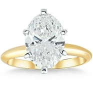 Pompeii 1 5/8 Ct Oval Diamond Engagement Halo Ring & Matching Band 14k White Gold - Walmart.com