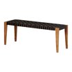 South Shore Balka, Bohemian Harmony Dining Table Woven Leather Bench, Matte Black - Walmart.com