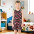 Black Background Red Abstract Pattern Pajamas Set Sleeveless Sleepwear ...