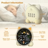 Comzler Kids Alarm Clock with Night Light, Cat Alarm Clock with Sleep ...