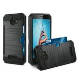Coolpad Defiant Slim Armor Hybrid Case With Card Holder In Black ...