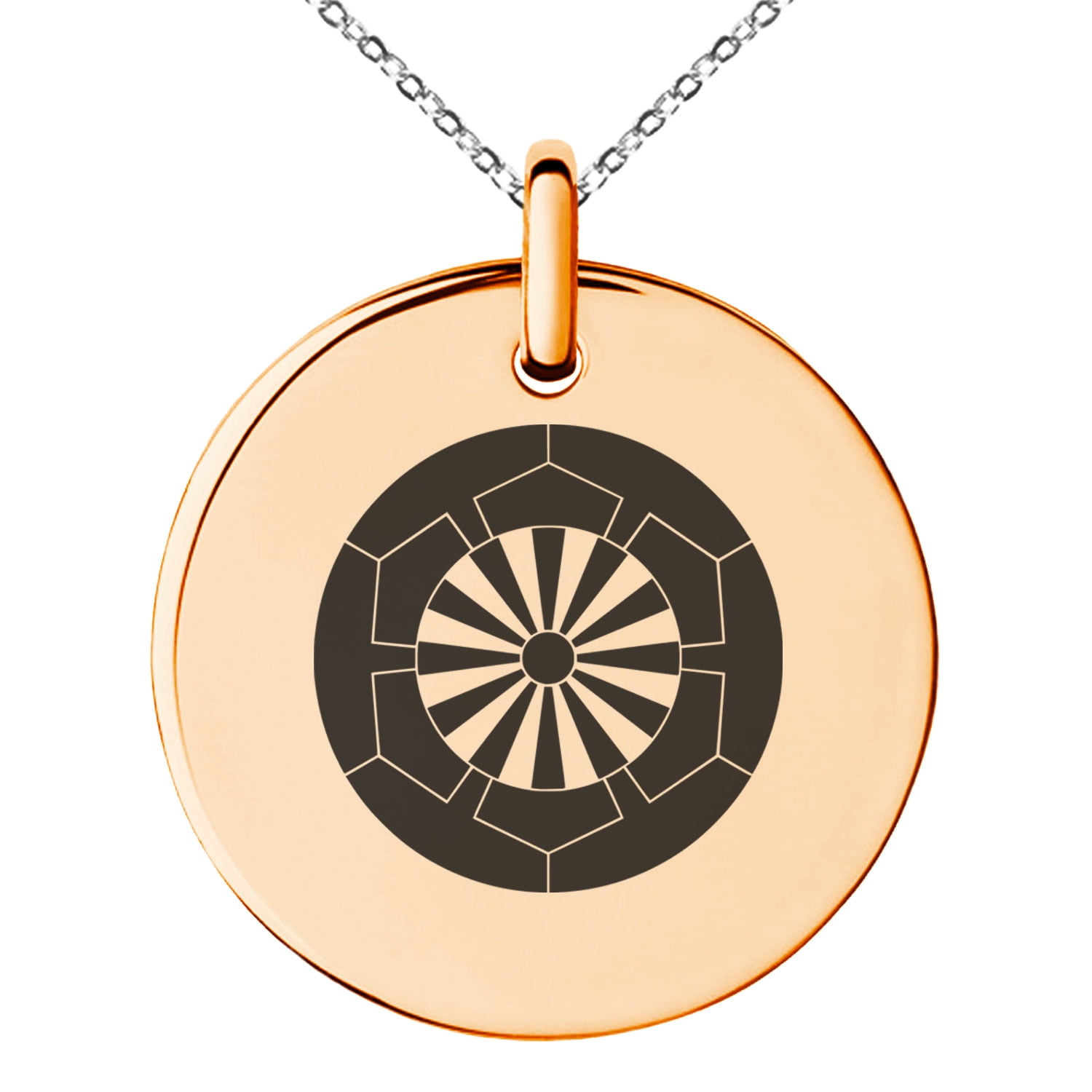 Stainless Steel Sakakibara Samurai Crest Engraved Small Medallion ...
