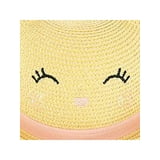 CTM Girl's Smiling Kitty Face Straw Sun Hat - Walmart.com