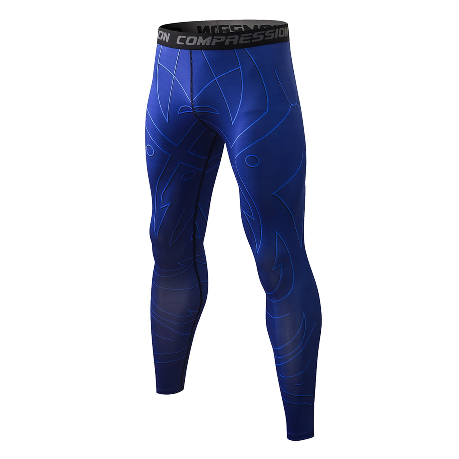 blue mens simple exercise tight running stretch basketball base ...