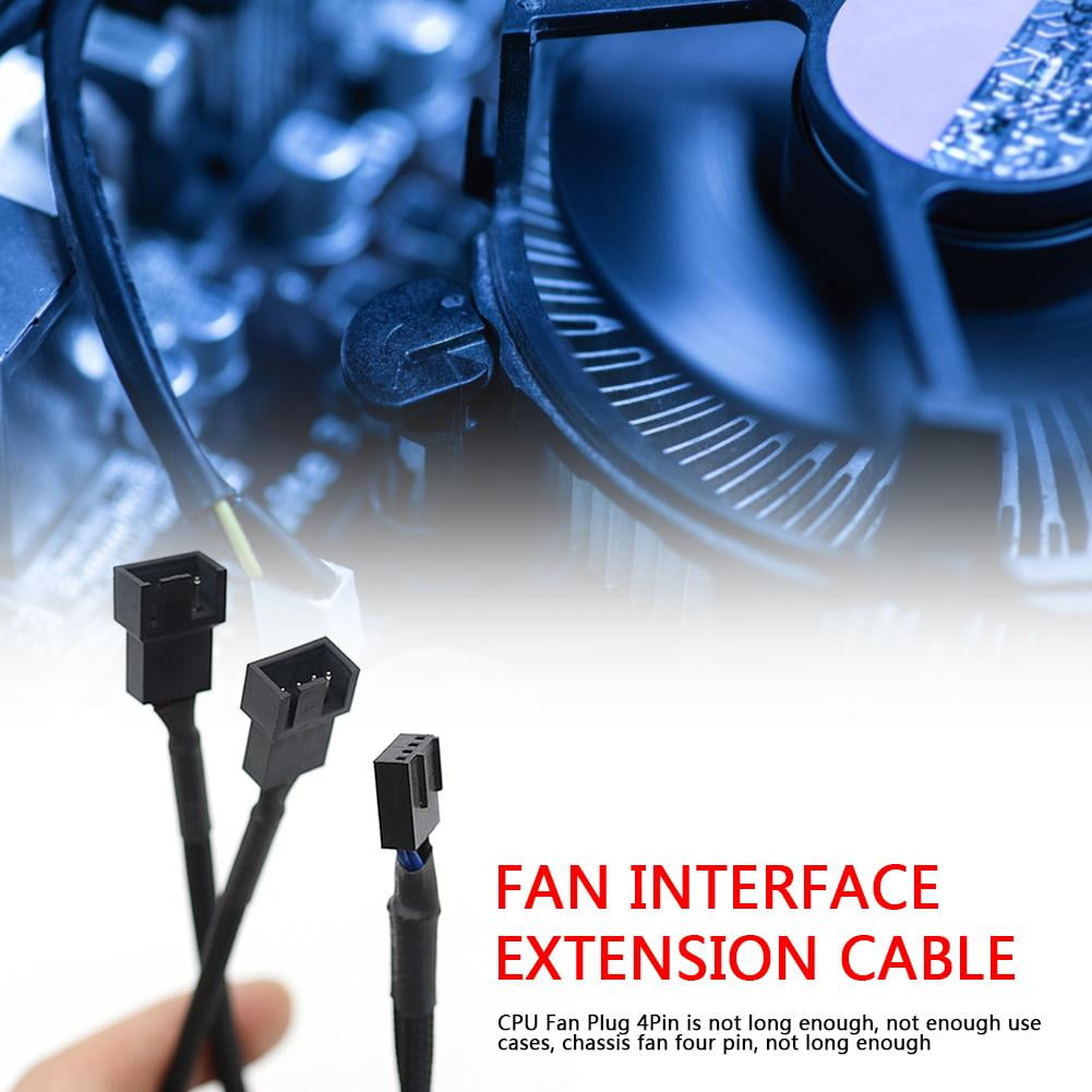 CPU PC Case Fan 4 Pin Extension Y Splitter Cable 4 Pin to 3/4 Pin ...