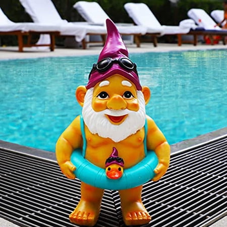 Garden Gnomes Galore Pool Gnome - Gnomes Garden Decorations, Pool ...