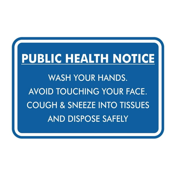 Classic Framed Public Health Notice Wash Your Hands Sign (Blue) - Small ...