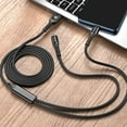 2 In 1 Multiports Charging Cable Nylon Braided USB Cord Support up to ...
