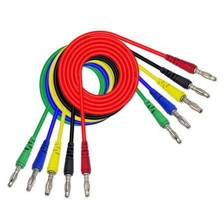 5pc/5color Banana Plug Male to Male Test Cable Testing Wire for ...