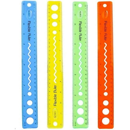 Lepai Set Of 4 Flexible Rulers, 4 Colors Flexible Ruler 30cm/12inch ...