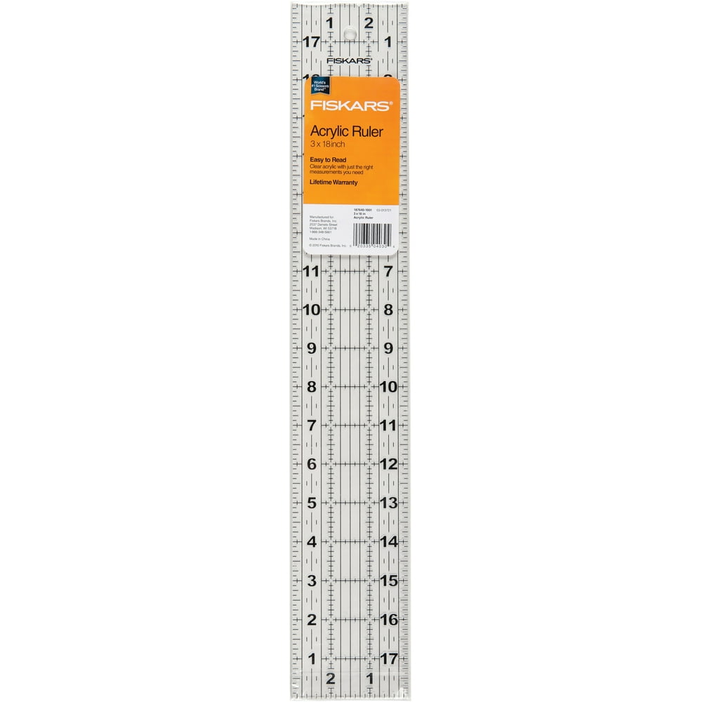 Fiskars Acrylic Ruler, 3" x 18" - Walmart.com - Walmart.com