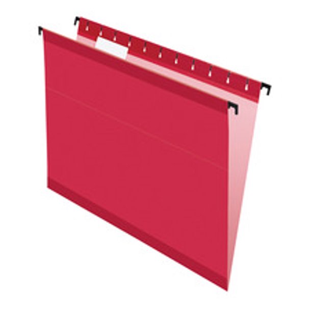 Pendaflex SureHook Hanging File Folder, Letter Size, 1/5 Cut Tabs, Red ...