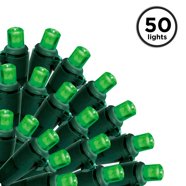 Vickerman 70 Light LED Red and Pure White Lights, Green Wire M5 Icicle ...