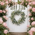Anmrize 16" Lambs Ear Wreath, Frosted Silver Greenery Decor, Lambs Ear ...