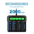 8 Pack D Cell Rechargeable Batteries 10000mAh 1.2V Ni-Mh D Size ...