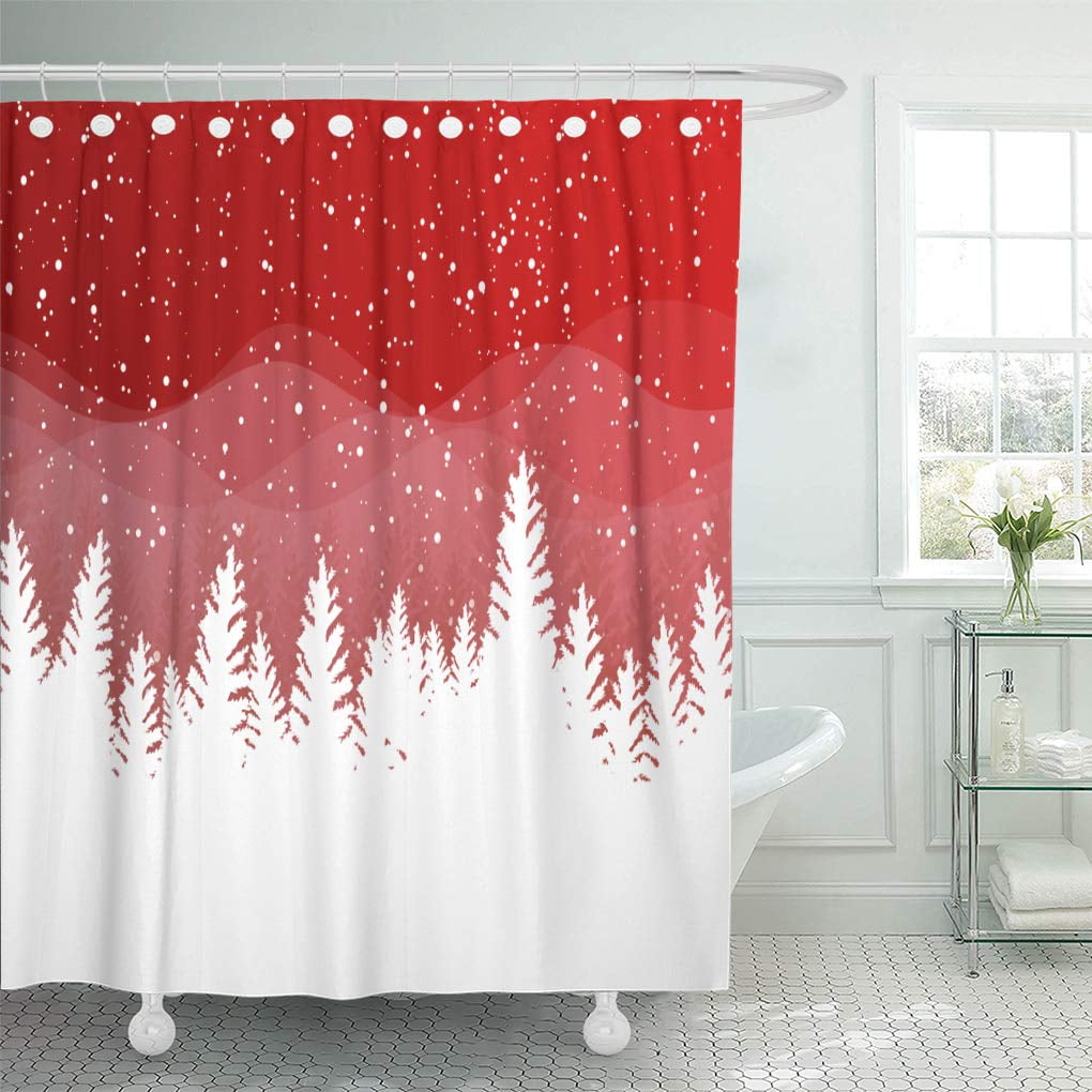 Cynlon Silver Beautiful Christmas Winter On Red White Snow Snowflakes