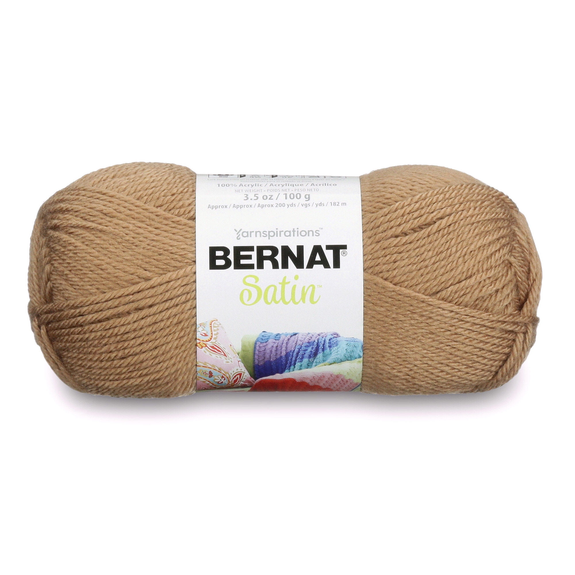 Bernat® Satin™ #4 Medium Acrylic Yarn, Sable 3.5oz/100g, 200 Yards ...