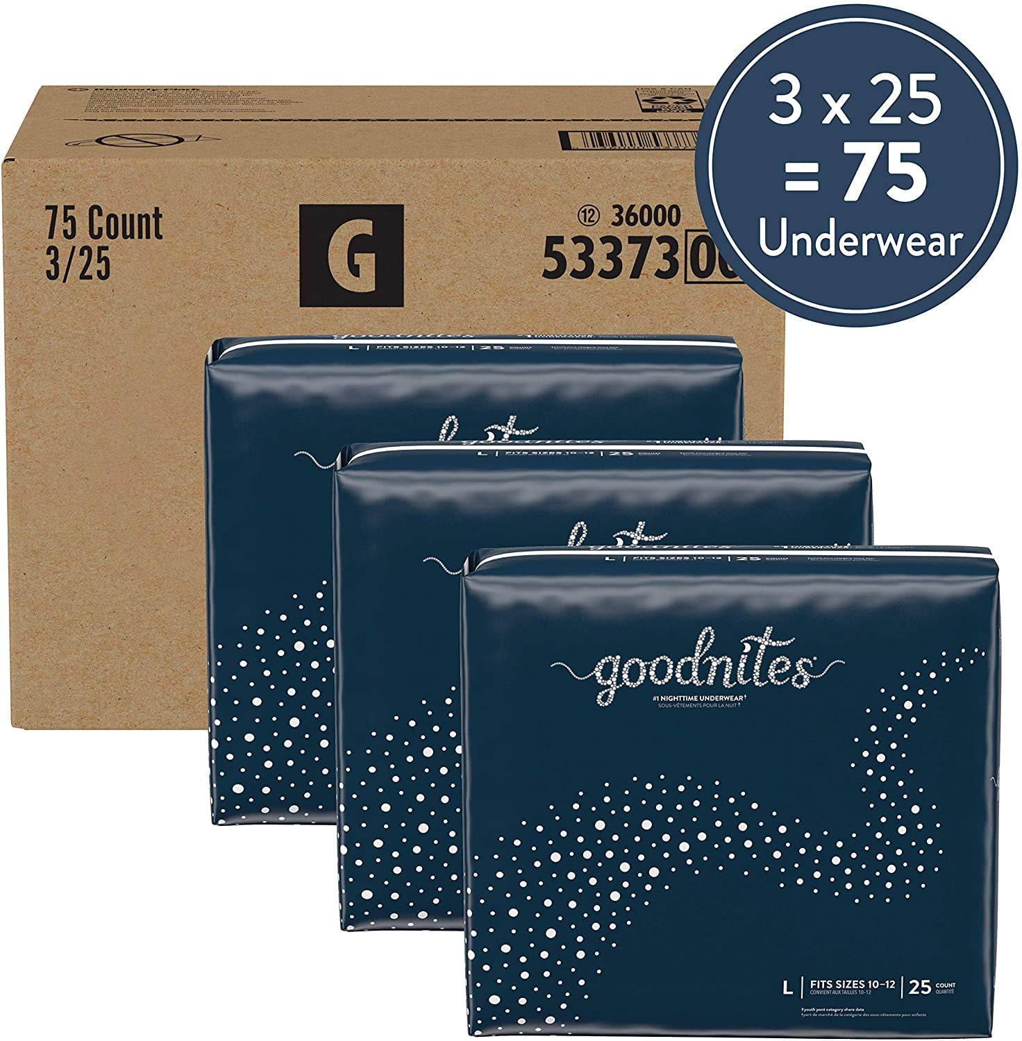 Buy Goodnites Nighttime Bedwetting Underwear, Boys' L (68-95 lb.), 75ct ...