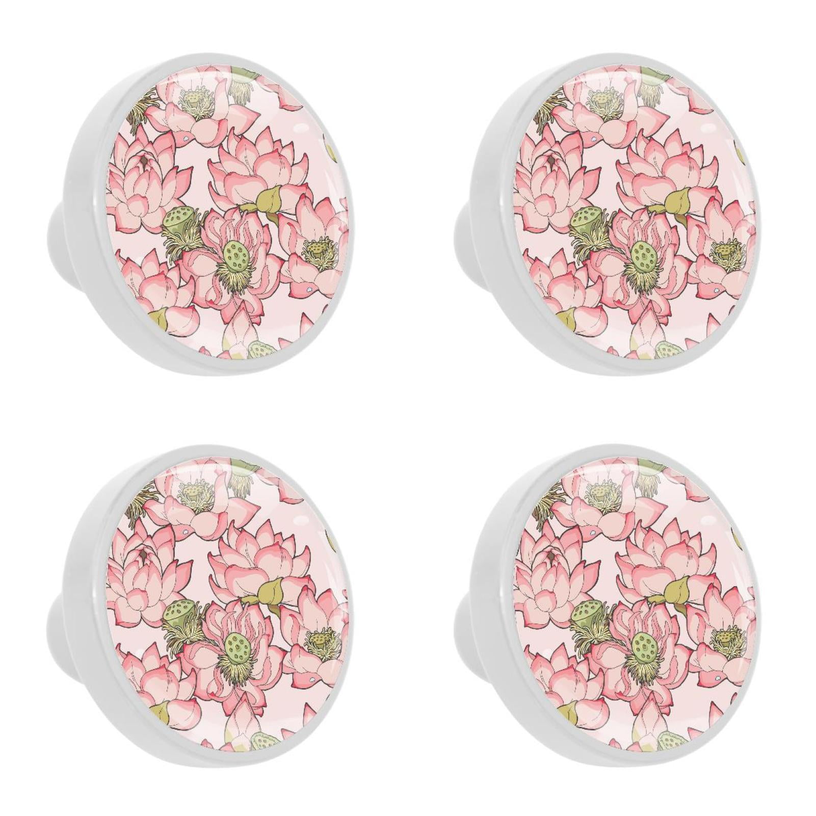 4 Pcs Blooming Lotus Knobs for Kitchen Cabinet Cupboard Dresser ...
