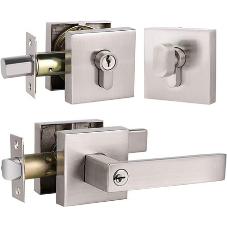 Keyed Alike Entry Door Lever with Double Deadbolt Entry Locksets ...