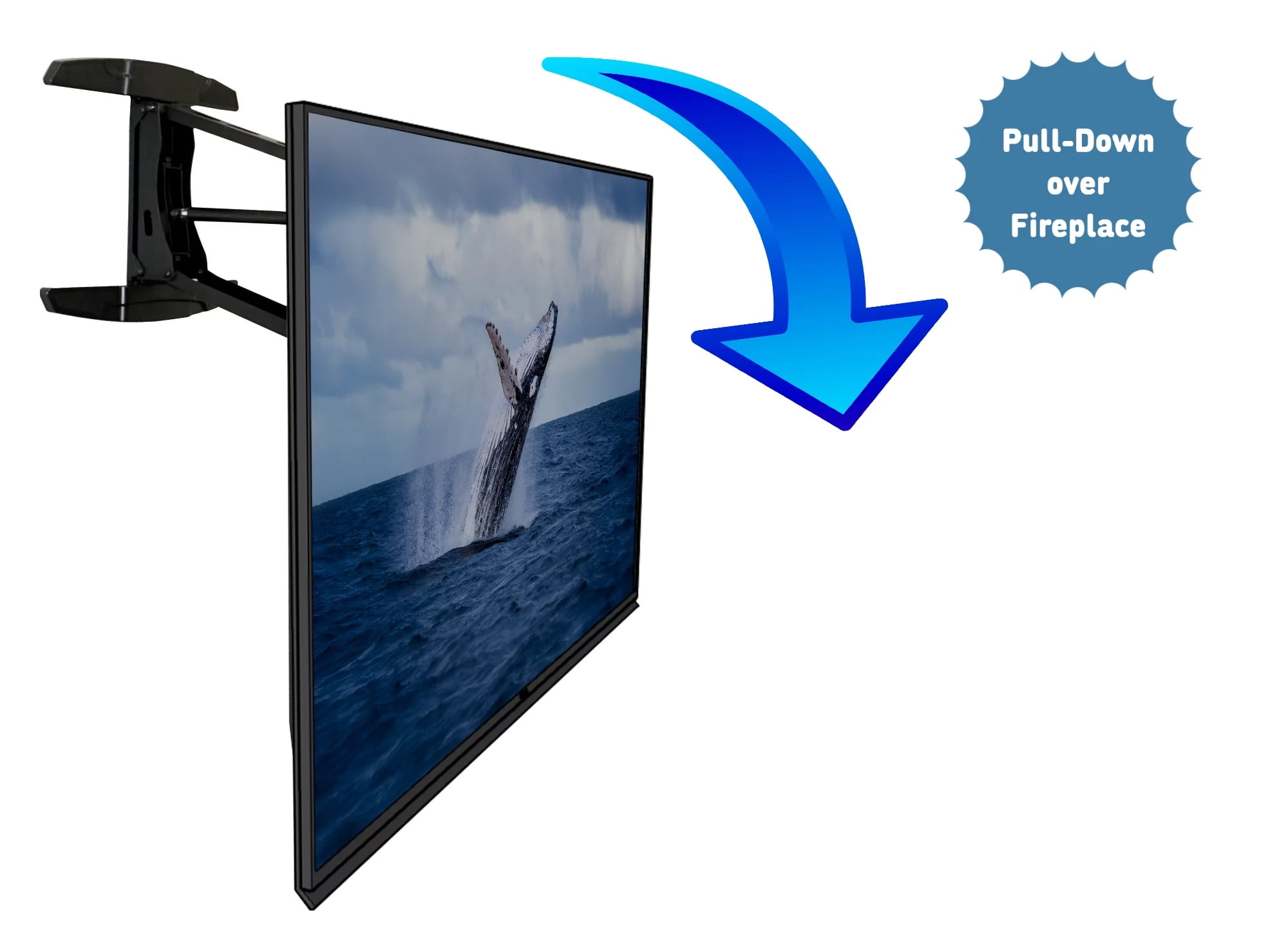 Heavy Duty Pull-Down Full Motion TV Wall Mount, fits Guam | Ubuy