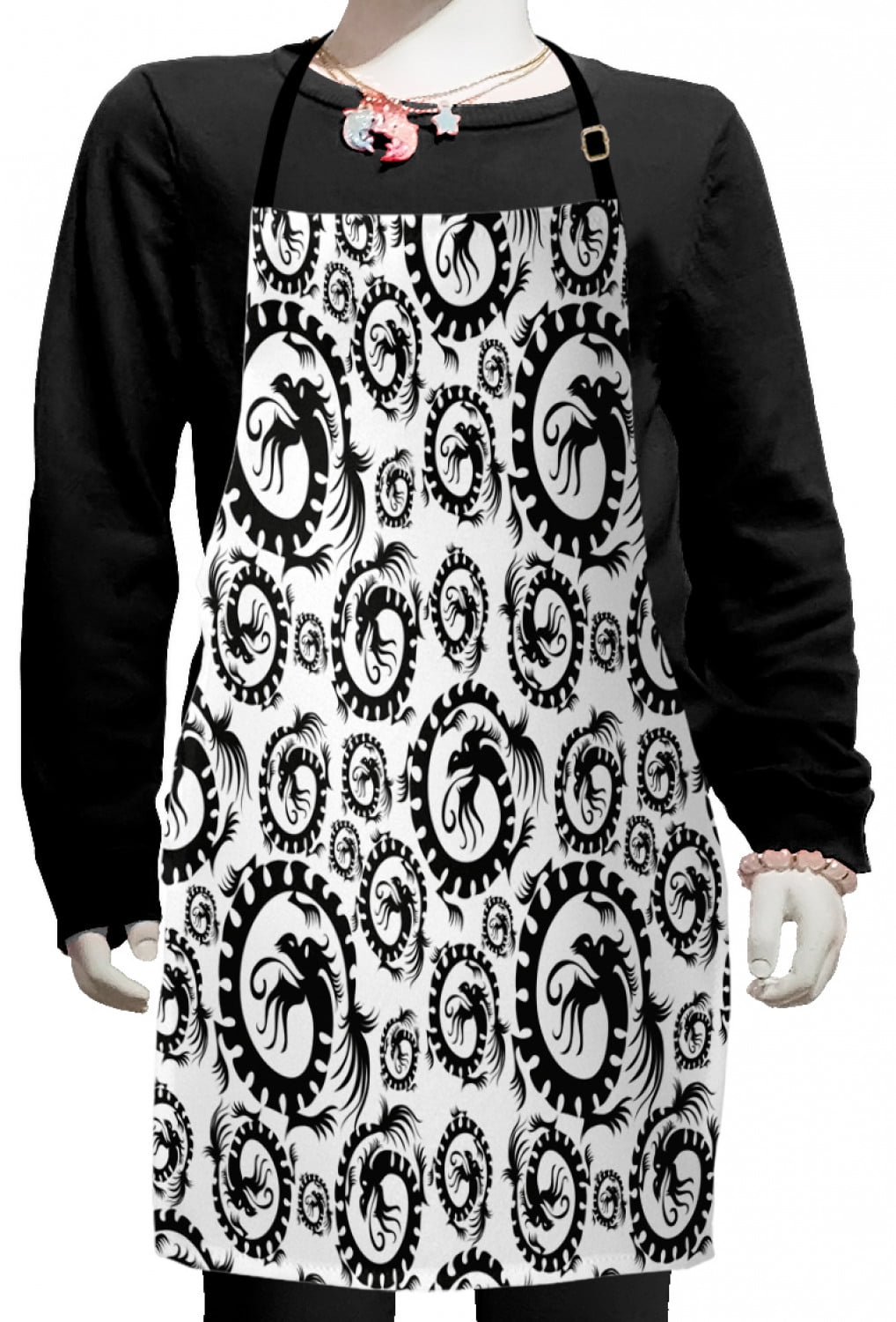 Dragon Kids Apron, Antique Art Chinese Dragon Pattern Design Vintage ...
