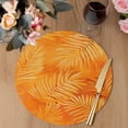 Botanical Orange Round Placemats Set of 2, Braided Polypropylene Place ...