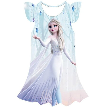 Disney Frozen Elsa Princesse Robe 3D Imprimer Filles Robe D'été Frozen ...
