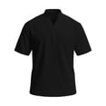 Antinious Men Solid Button V-Neck Round Neck Short Sleeve Vintage Loose ...