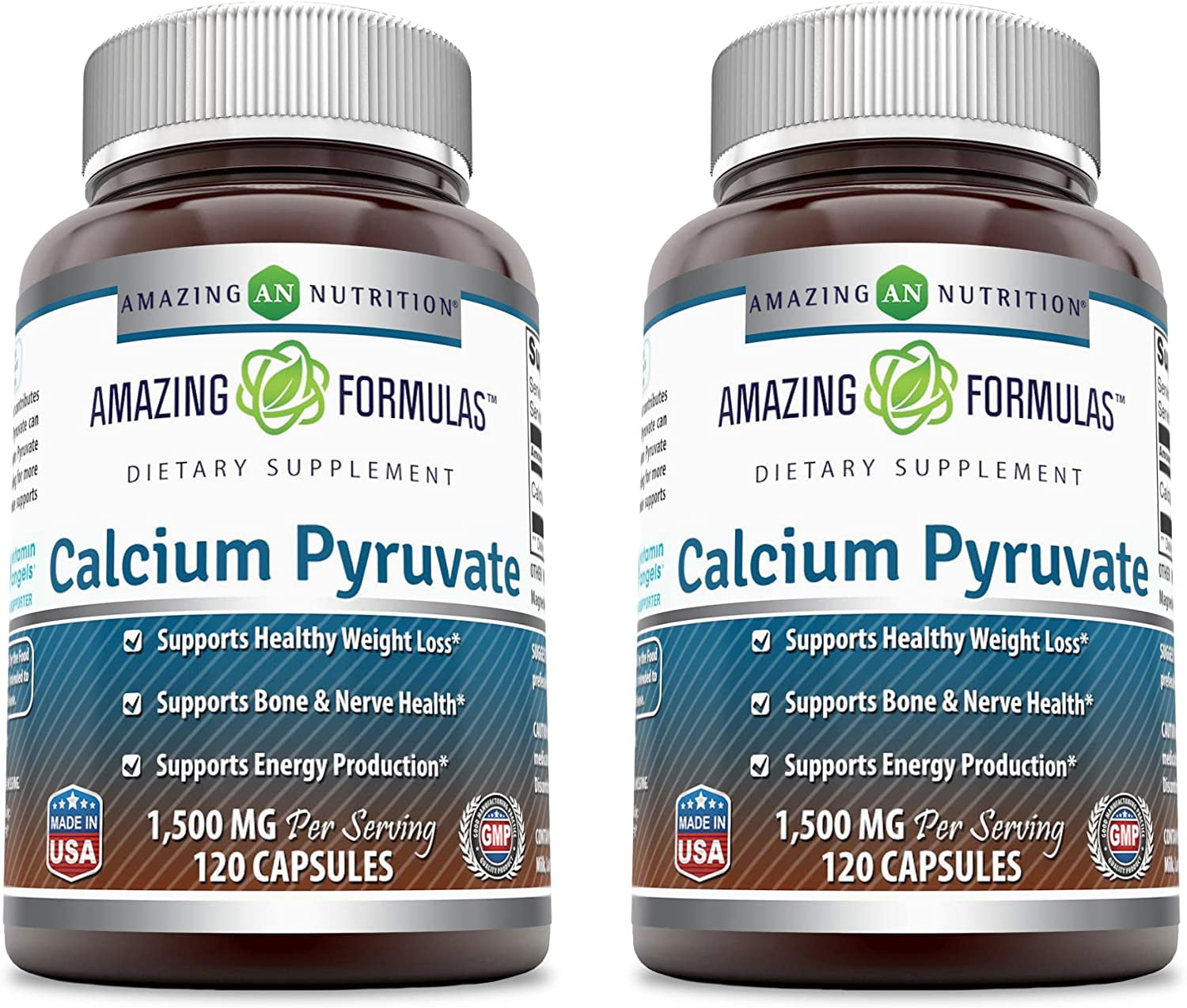 Amazing Formulas Calcium Pyruvate Supplement 1500mg 120 Capsules (Non ...