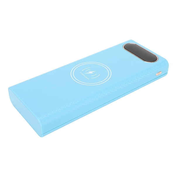 Power Bank Case, Wireless Charging Blue Dual USB 10W Battery Charger ...