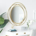 DecMode 41" x 41" Gold Wall Mirror with Overlapping Circles and Foiled ...