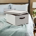 Household Essentials Large Canvas Storage Box with Brown Trim - Walmart.com