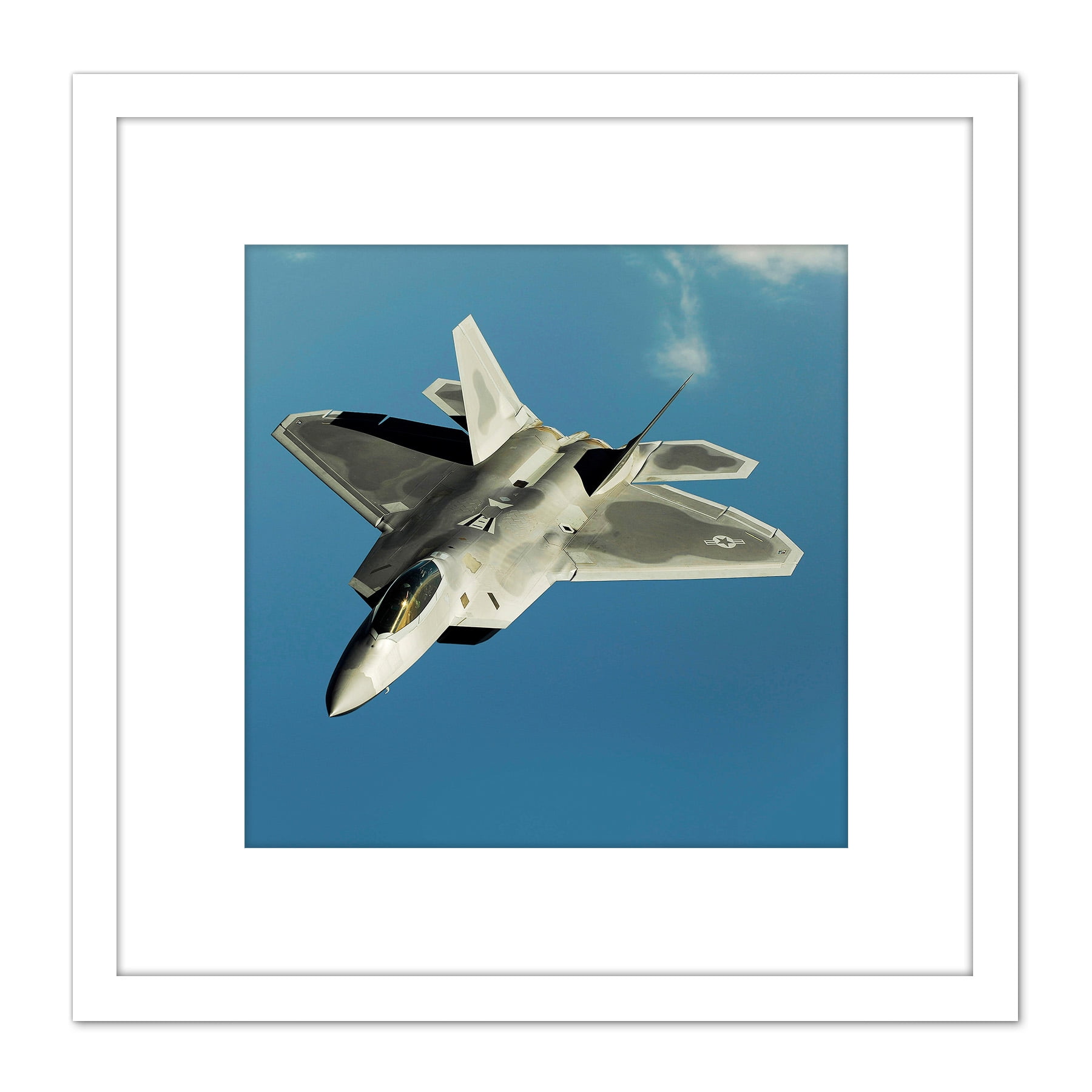 Dunaway Military USA F-22 Raptor Jet Photo 8X8 Inch Square Wooden ...