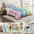 96x106in Quilt Bedding Set, Classic Colorful Plaid Lightweight Coverlet ...