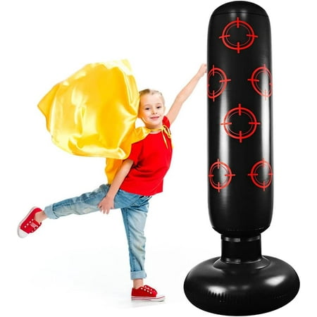 63inch Inflatable Kids Punching Bag – Free Standing Boxing Bag Punching ...