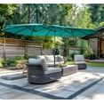 Bigroof 15ft Double-Sided Patio Umbrella Twin Extra Large Umbrella with ...