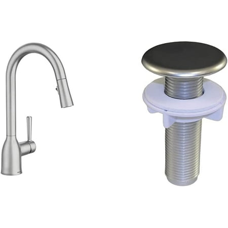 87233SRS Adler One-Handle High Arc Pulldown Kitchen Faucet with Power ...