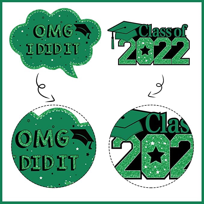 Buy Graduation Photo Props Green, Congrats Grad Photo Booths for Class ...