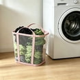 8 Gallon Large Mesh Laundry Basket, Foldable Breathable Laundry Hamper ...
